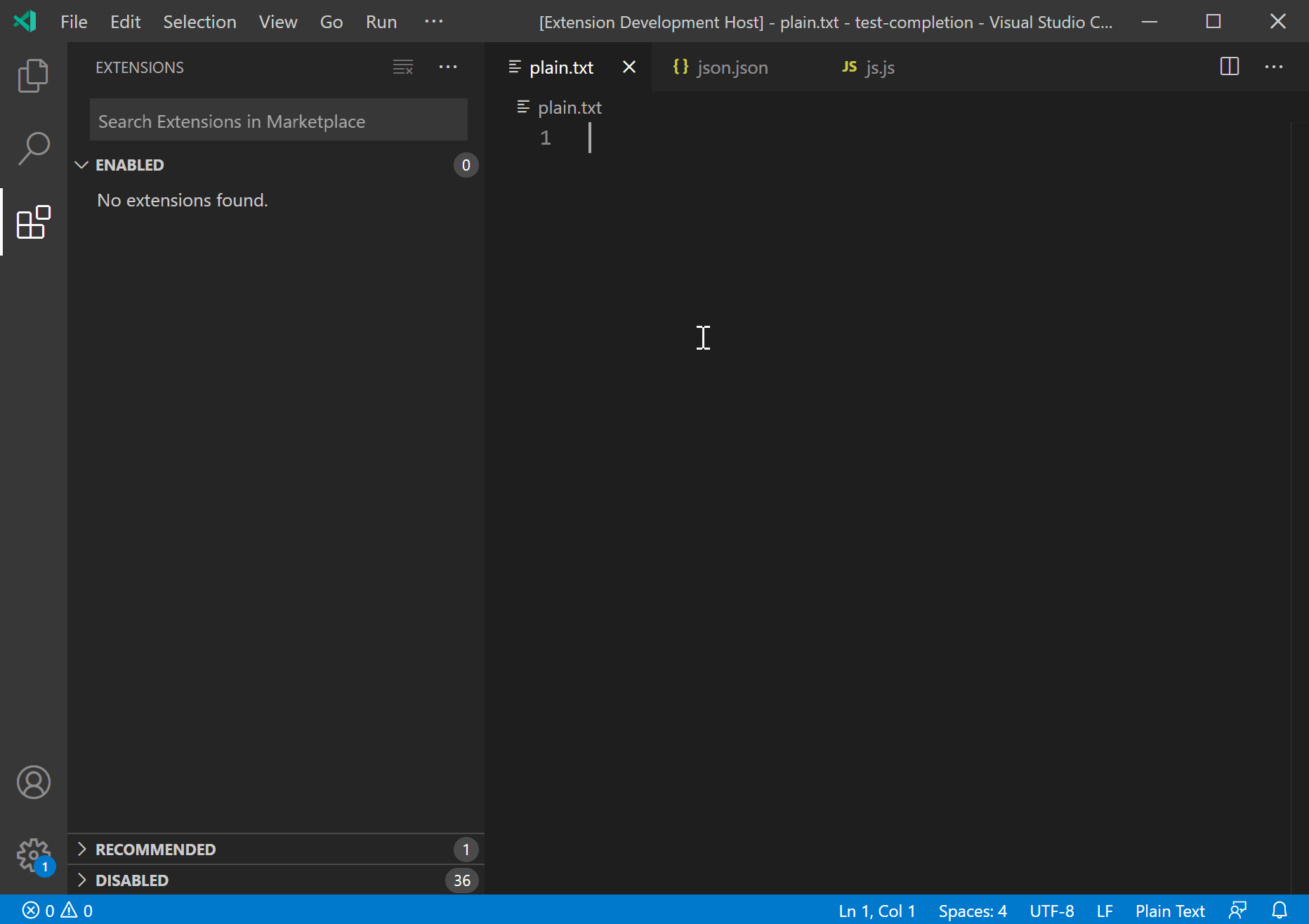  json Custom CompletionItemProvider Cannot Provide Completions In