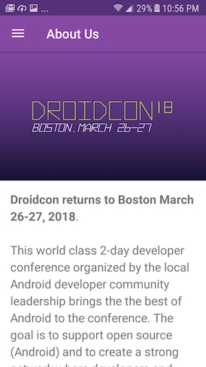 About Us screen has info from 2018 · Issue #166 · Droidcon-Boston/conference-app-android · GitHub