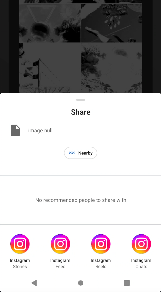 shareSingle -> Instagram opens an intermediary bottom sheet on Android while it doesn't on ios ...