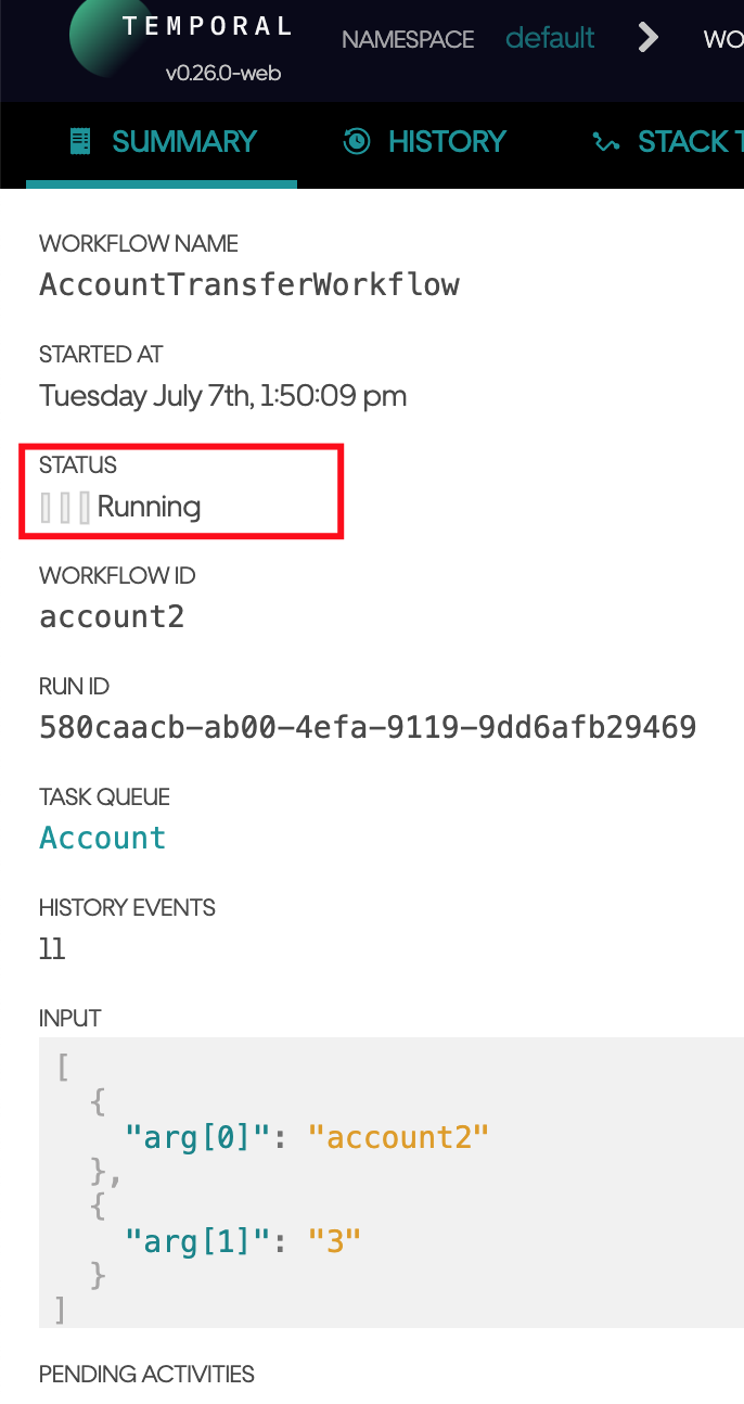 Workflow Status is 'Unspecified' on the default view · Issue #509 · temporalio/temporal · GitHub