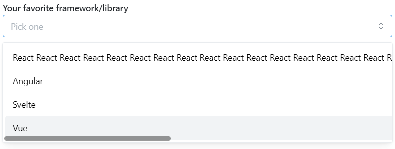Select Has Scroll X Enabled For Long Values After Upgrading · Issue 4177 · Mantinedev Mantine