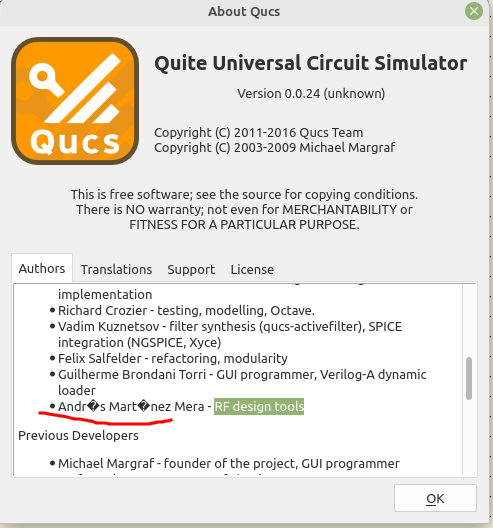 Author name display problem in AppImage · Issue #167 · ra3xdh/qucs_s · GitHub