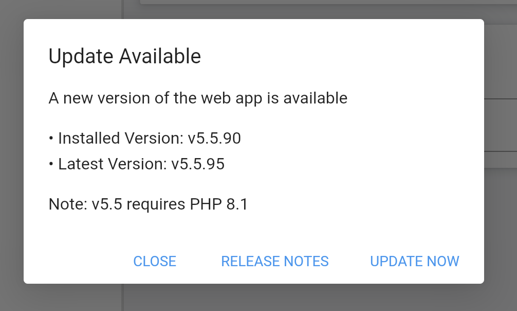 update message showing development release availability, instead of ...