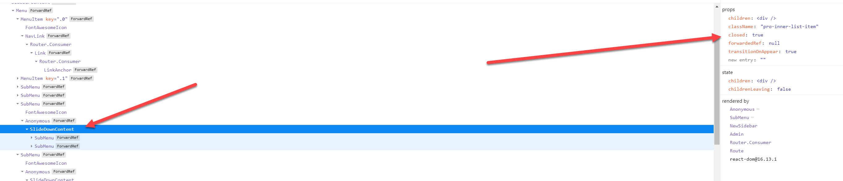 When navigating in the page without using sidenav, the menus do not ...