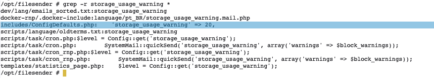 Server does not allow writing files after they exceed 80% in storage ...
