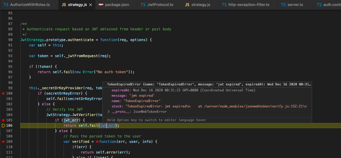 [BUG] @Catch() does not catch exceptions generated by passport-jwt · Issue #1146 · tsedio/tsed ...