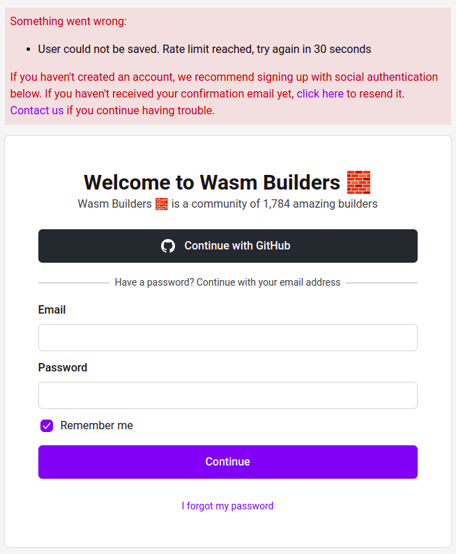 Wasm.builders - all login methods are broken · Issue #19053 · forem/forem · GitHub
