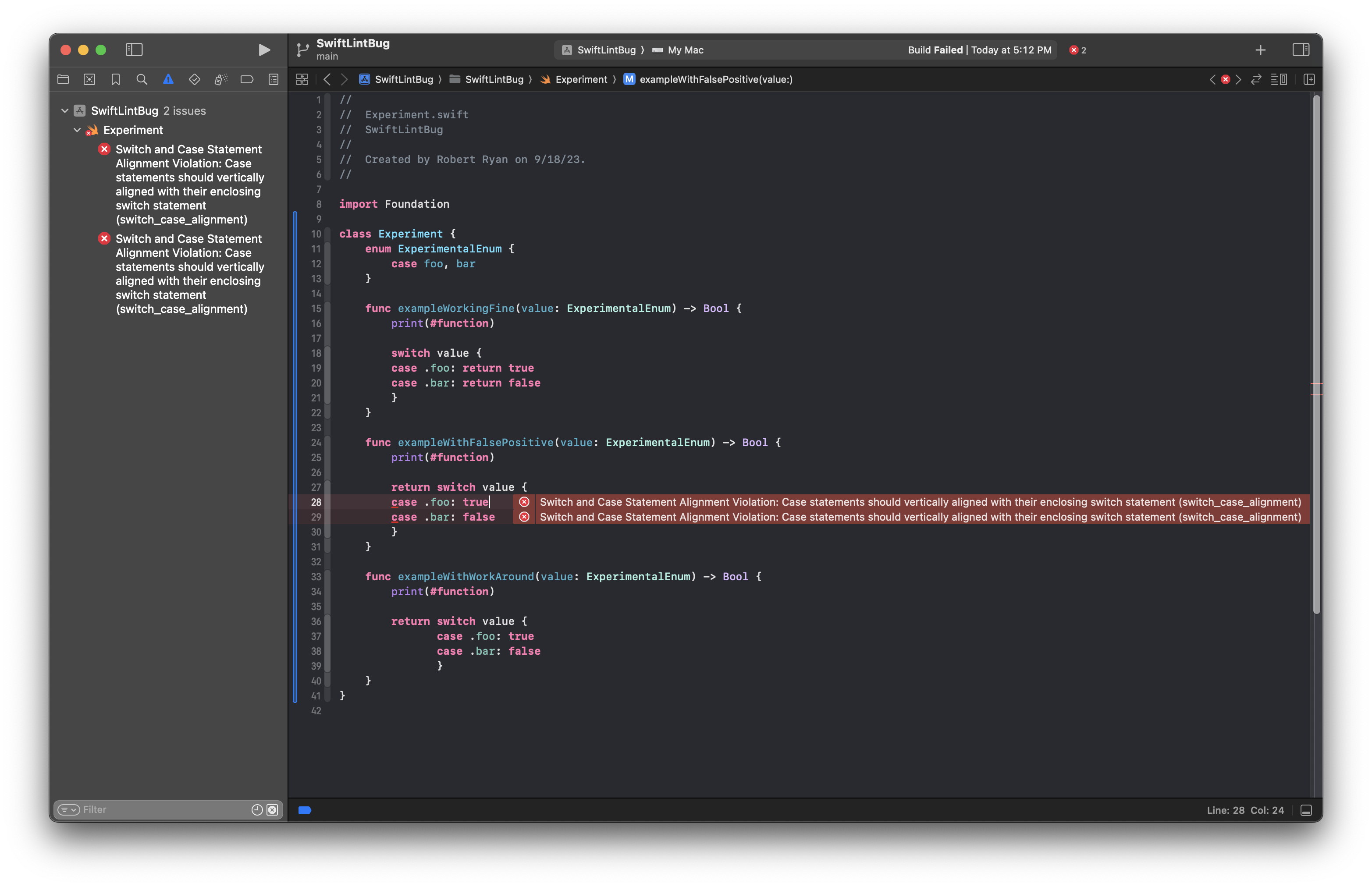 Switch expression syntax results in false positive of switch_case_alignment · Issue #5227 ...