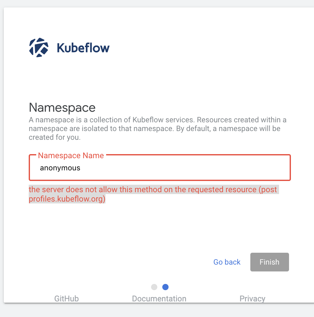create namespace failed · Issue #4429 · kubeflow/kubeflow · GitHub