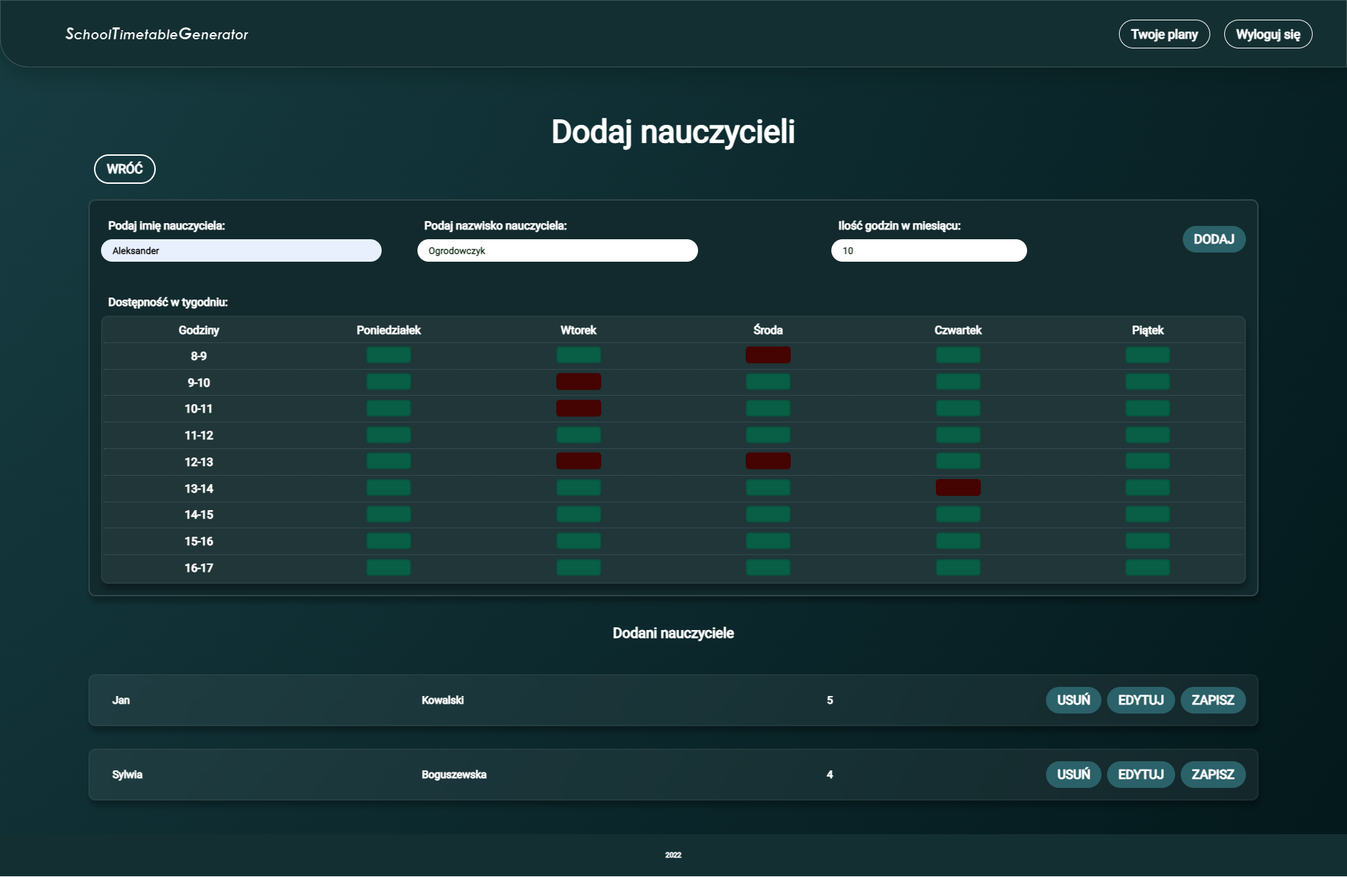 GitHub - olekogrodowczyk/School-Timetable-Generator: School-Timetable ...