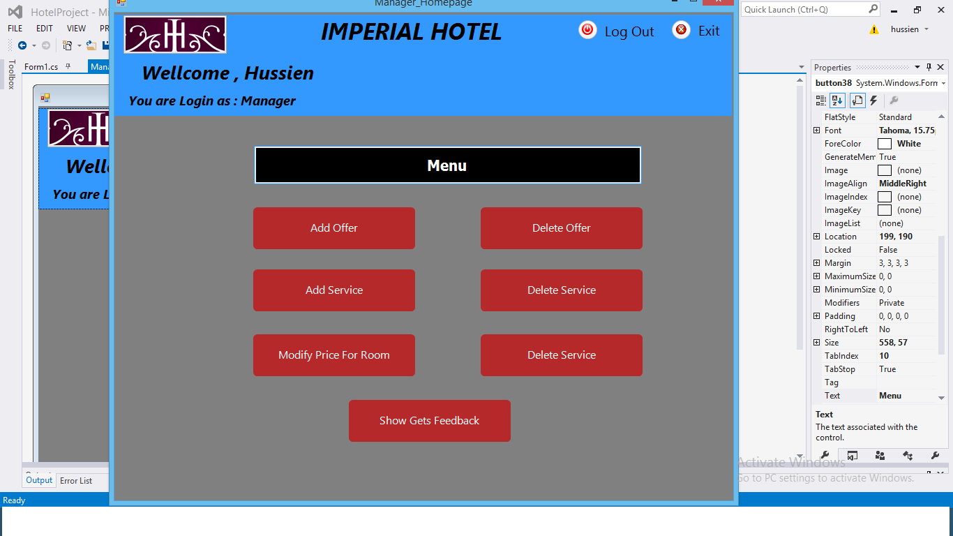 GitHub - hussienibrahiem95/Hotel-Management-System: Desktop application ...