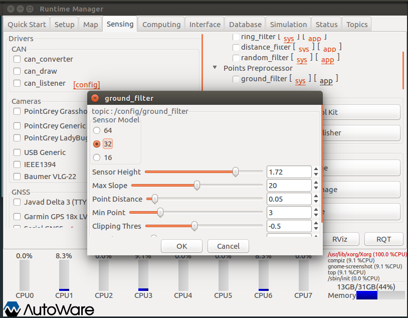 [Feature] Add ground_filter config · Issue #989 · autowarefoundation/autoware_ai · GitHub