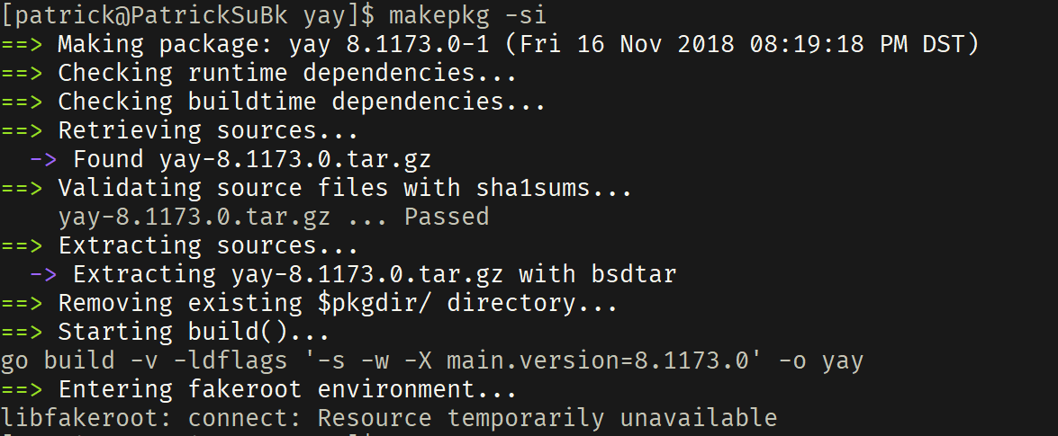 libfakeroot: connect: Resource temporarily unavailable · Issue #63 · yuk7/ArchWSL · GitHub