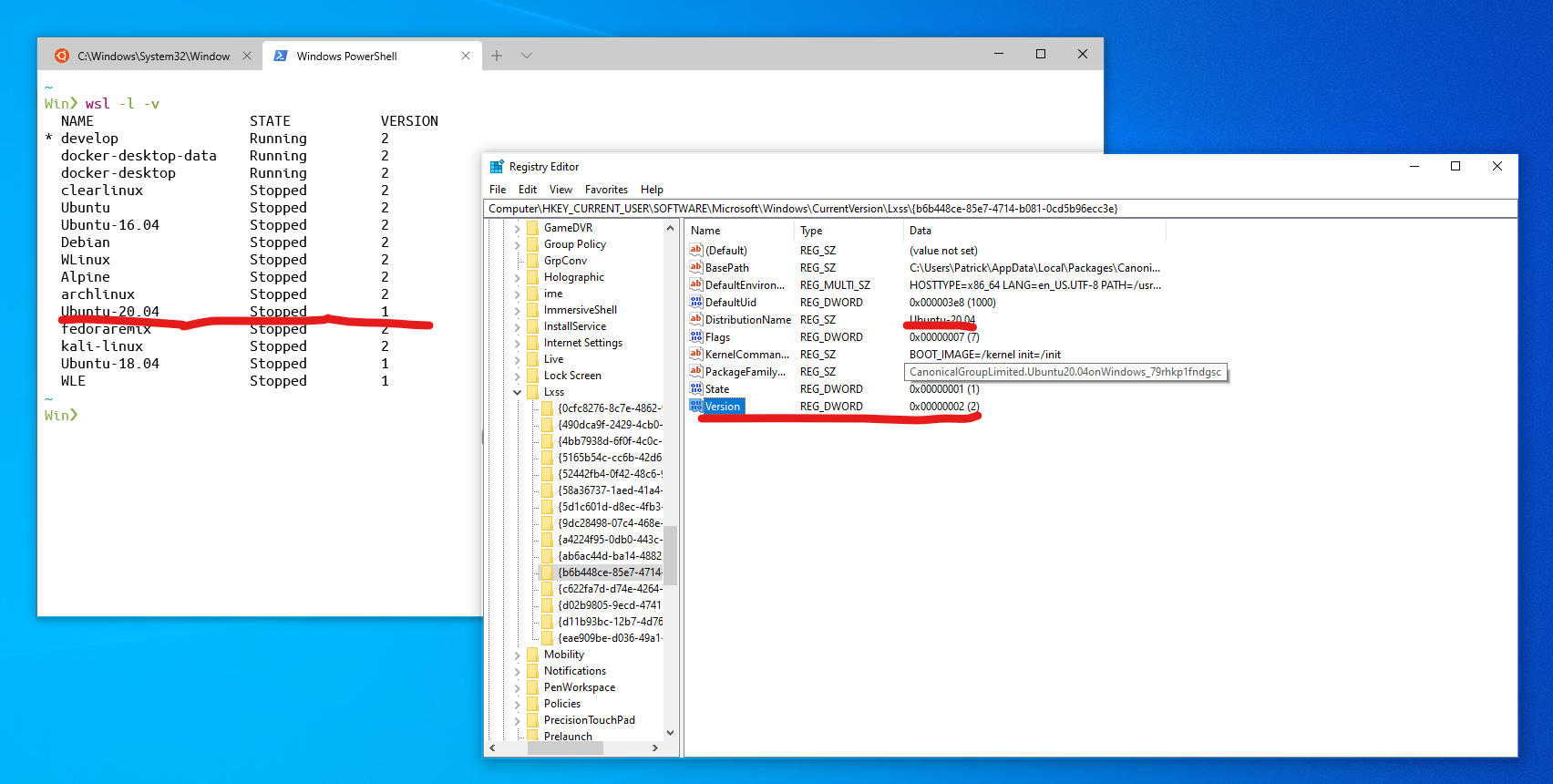 Distribution Registry Reports Wsl Version 2 While It Is Wsl Version 1 · Issue 5578 · Microsoft