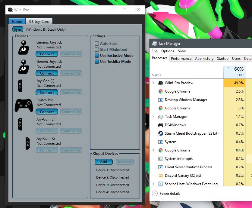 Major CPU usage when connecting the controllers · Issue #2 · KeyPuncher/WiinUPro · GitHub