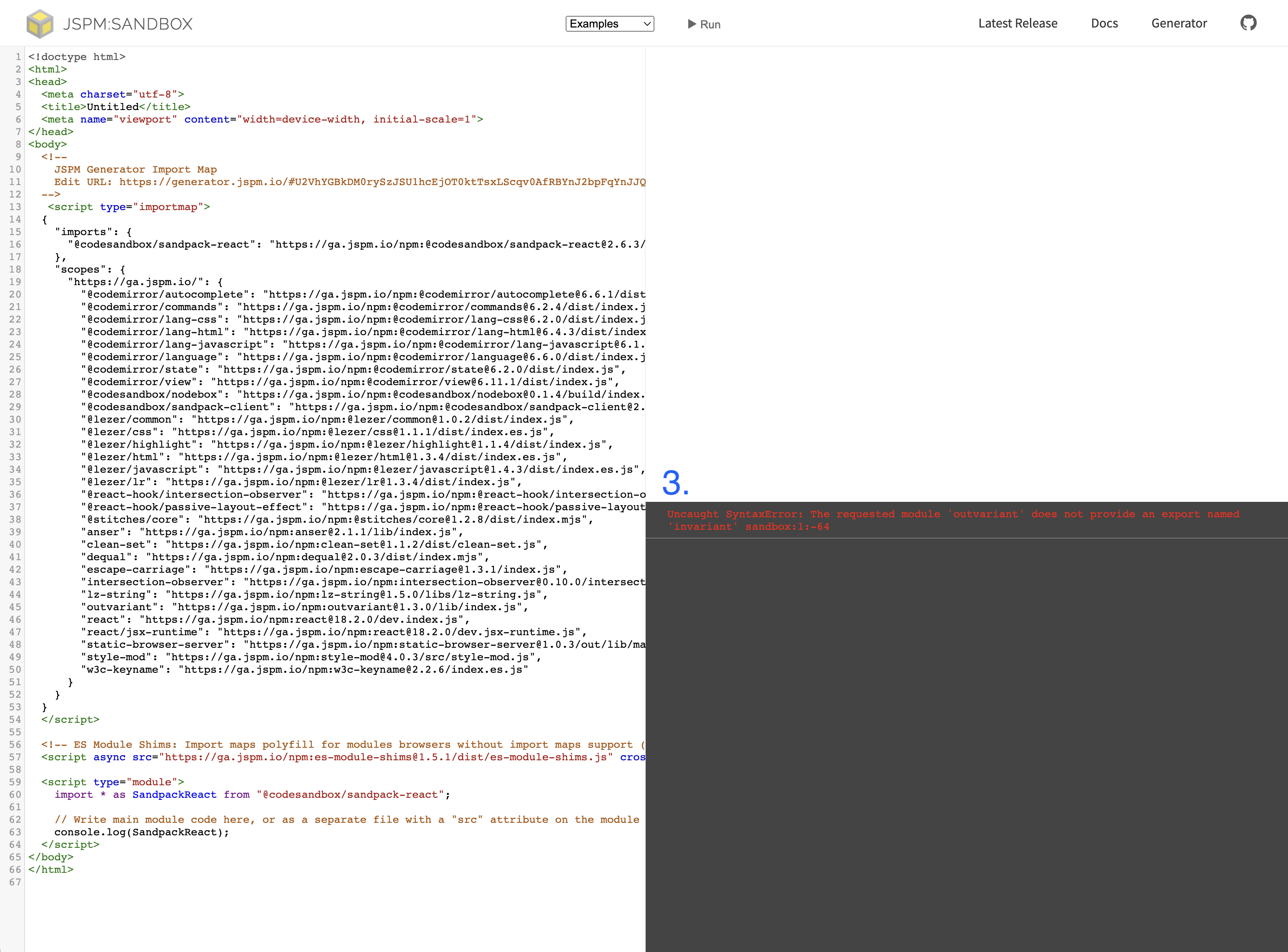Sandpack Client Dependency Outvariant Is Not Esm Compliant Needs A Bump · Issue 930