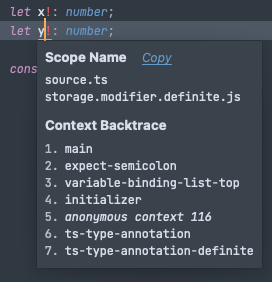 [Typescript] The "definite assignment assertion" in class properties not highlighted properly ...