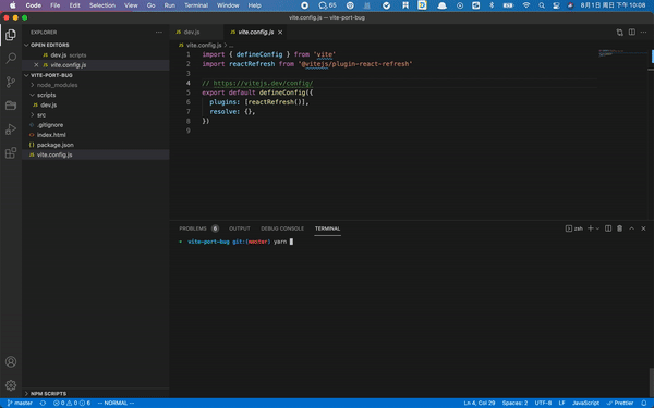 the port changed when modfiy vite.config.js · Issue #4464 · vitejs/vite ...