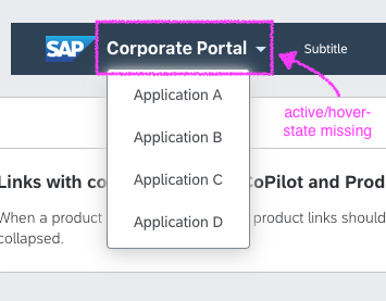 ShellBar: Product Title has no hover/active-states · Issue #1375 · SAP ...