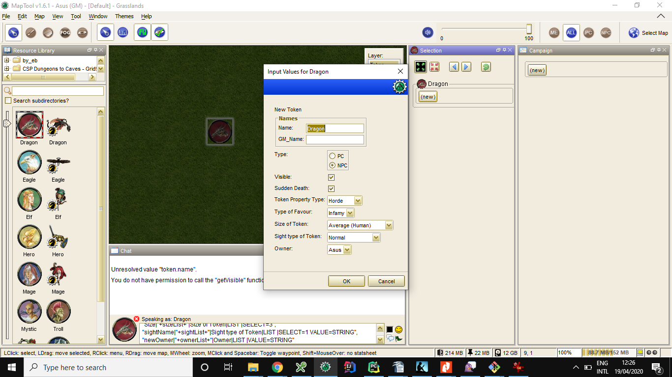 Input() display bug · Issue #1441 · RPTools/maptool · GitHub