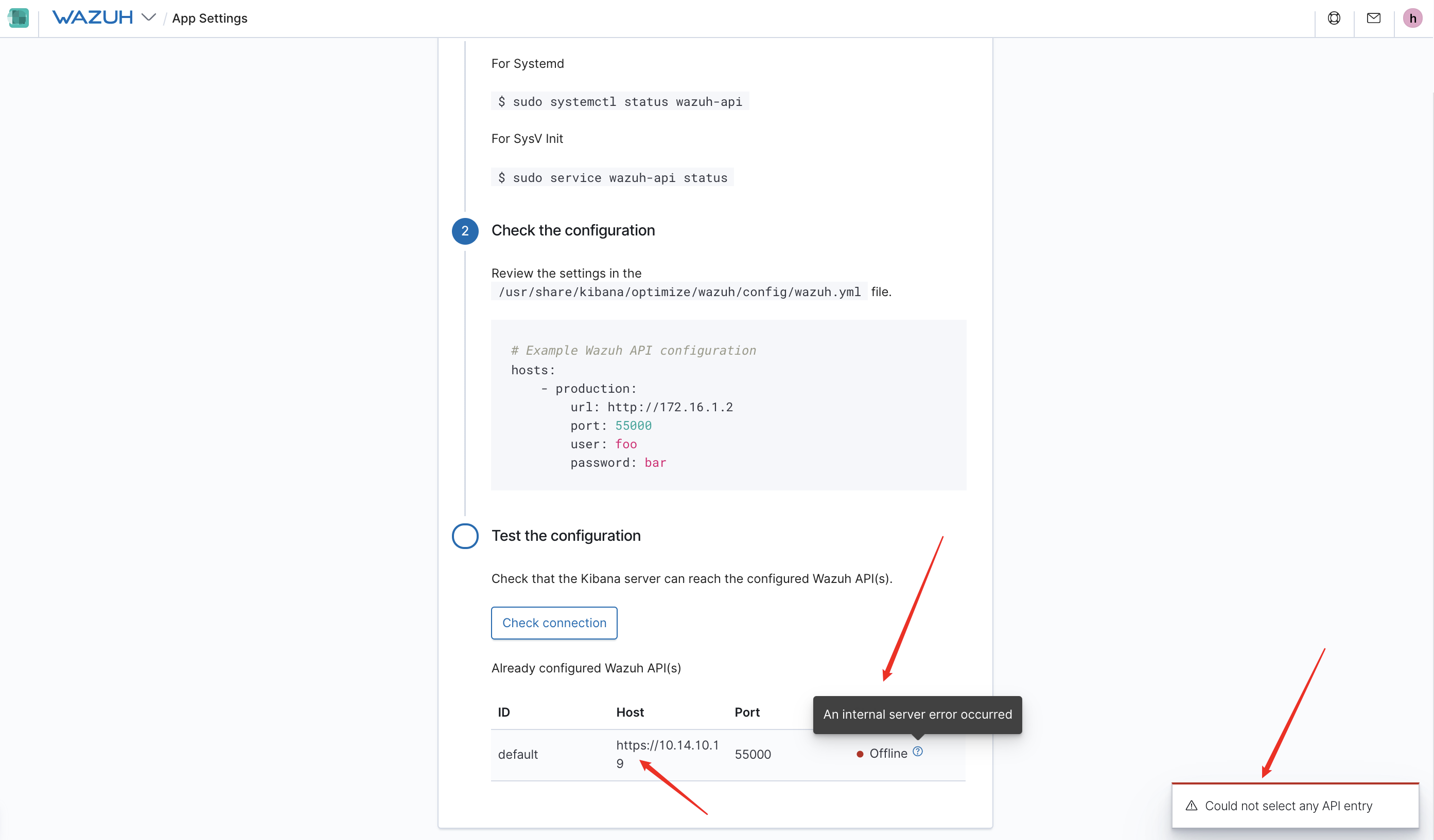 Wazuh-kibana-app could not connect wazuh-api · Issue #2438 · wazuh/wazuh-dashboard-plugins · GitHub