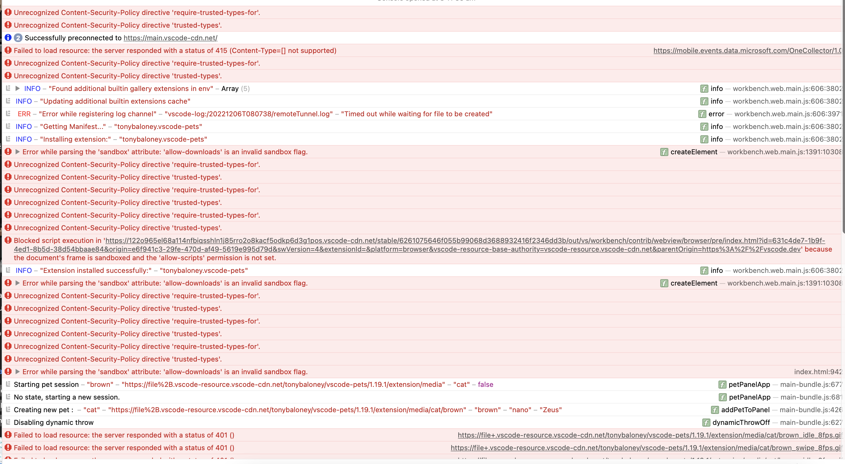 vscode.dev extension not working · Issue #335 · tonybaloney/vscode-pets · GitHub