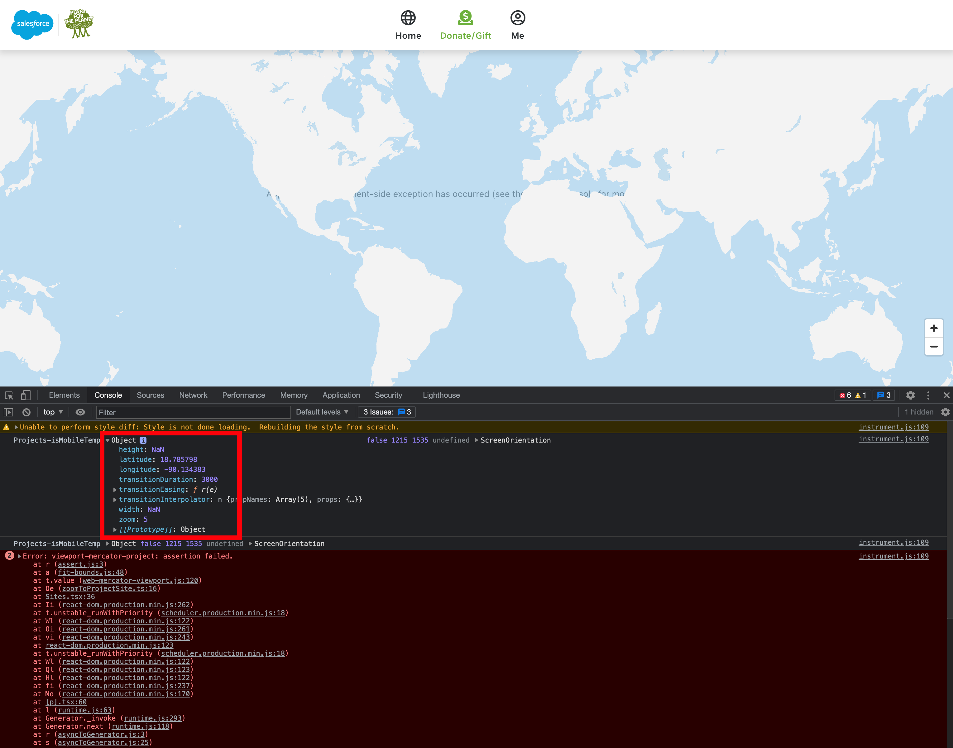Error: viewport-mercator-project: assertion failed. · Issue #1138 · Plant-for-the-Planet-org ...