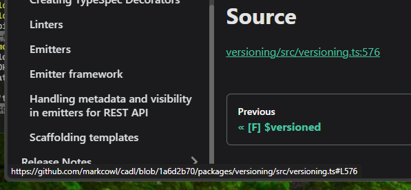 Source links in documentation link to markcowl's fork · Issue #2348 · microsoft/typespec · GitHub