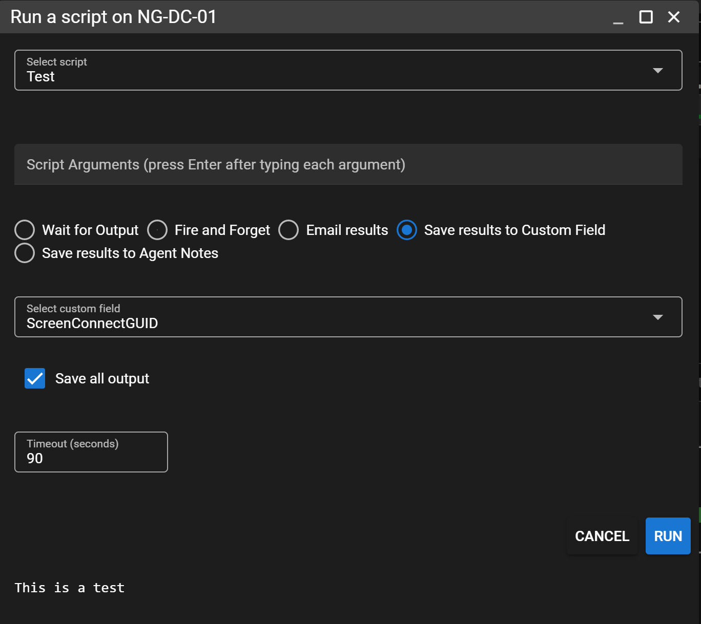 Bug: Save results to custom field returns blank line / extra line · Issue #669 · amidaware ...