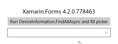 [Bug] UWP : DeviceInformation.FindAllAsync and empty Picker since version 4.3.0.908675 · Issue ...