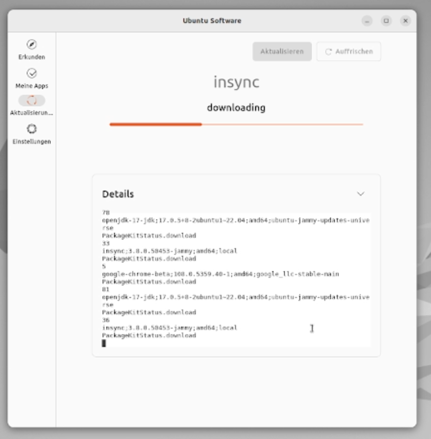 _UpdatingPage: make the detail terminal output useful · Issue #501 · ubuntu/app-center · GitHub