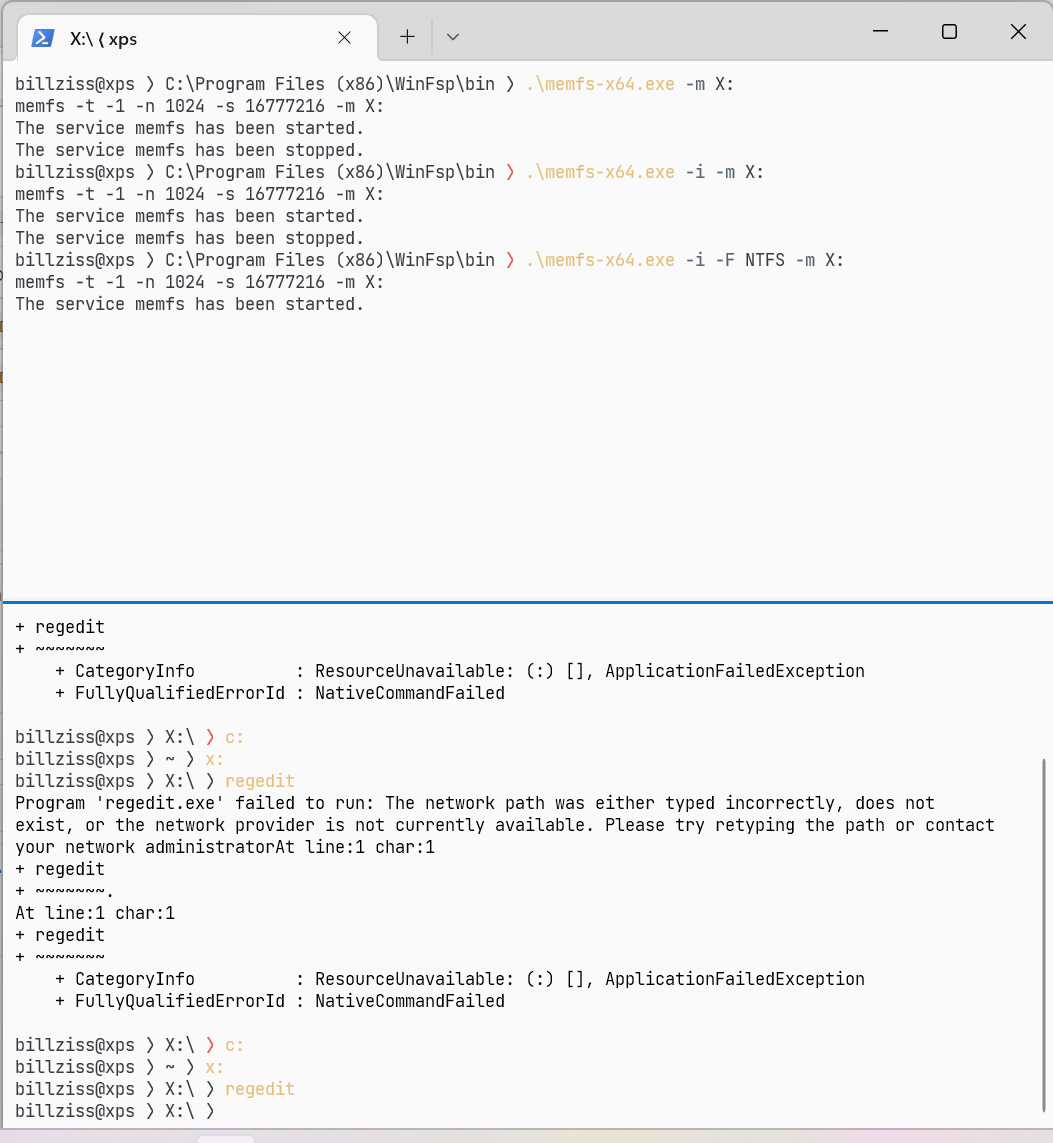 Can't run regedit.exe from the mounted volume · Issue #355 · winfsp ...