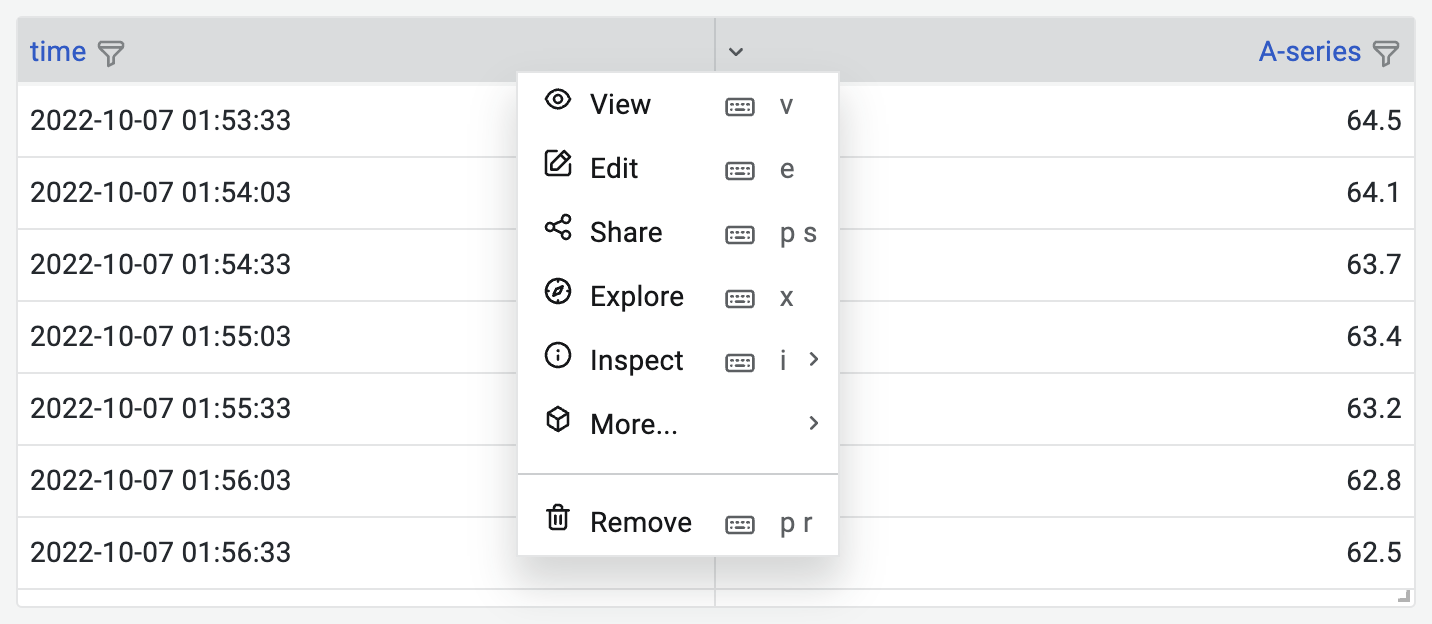 Grafana Panel with blank Title (Panel Options) > Filters in table header ca'nt be clicked / edit ...