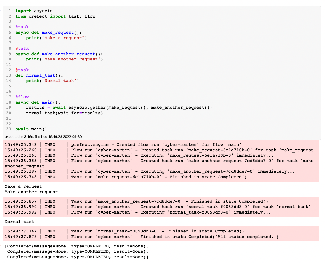 Flow run gets stuck when connected to Orion Server but works if ephemeral API is used · Issue ...