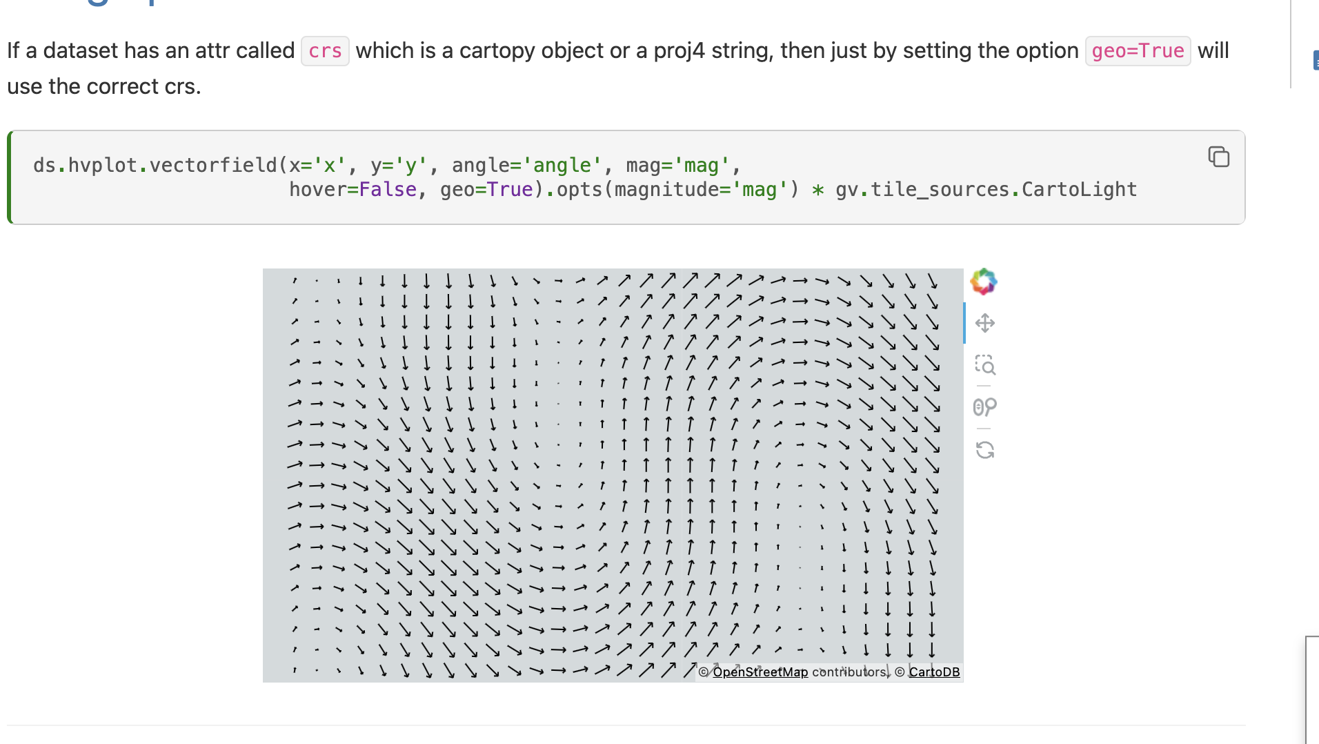 Vectorfield Not Overlaid Properly On Tiles · Issue 1093 · Holovizhvplot · Github 
