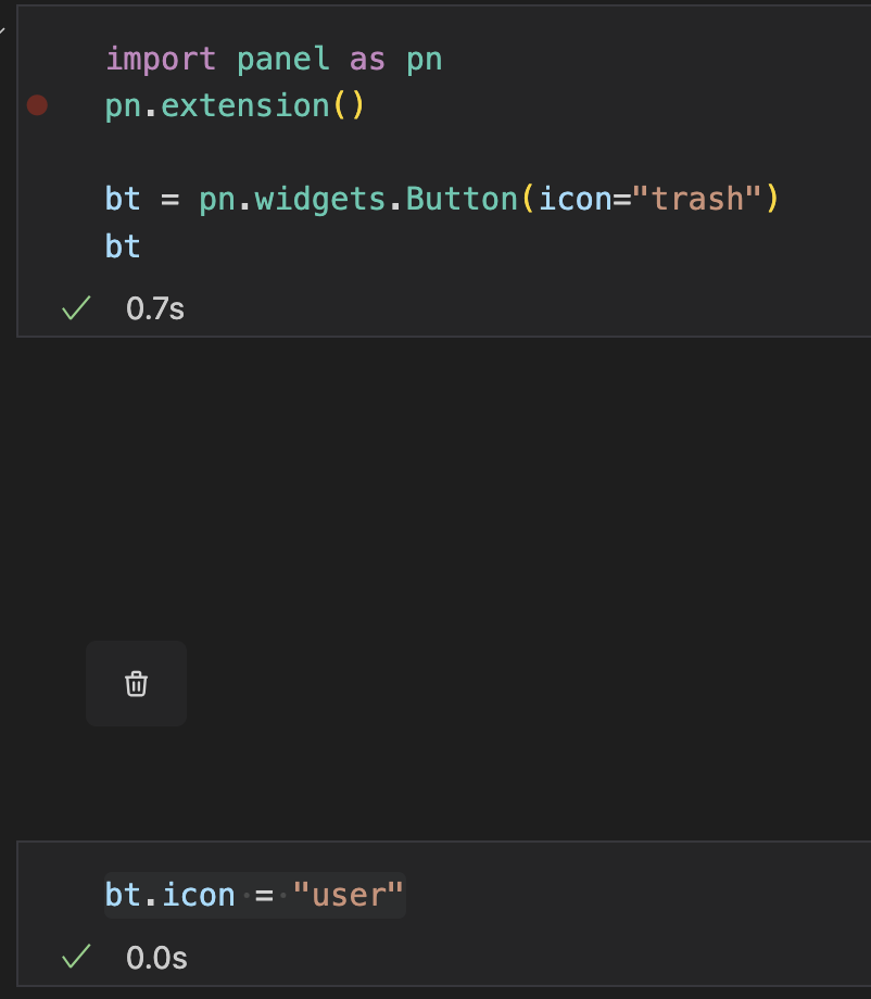 Button `icon` does not update on change · Issue #5367 · holoviz/panel ...