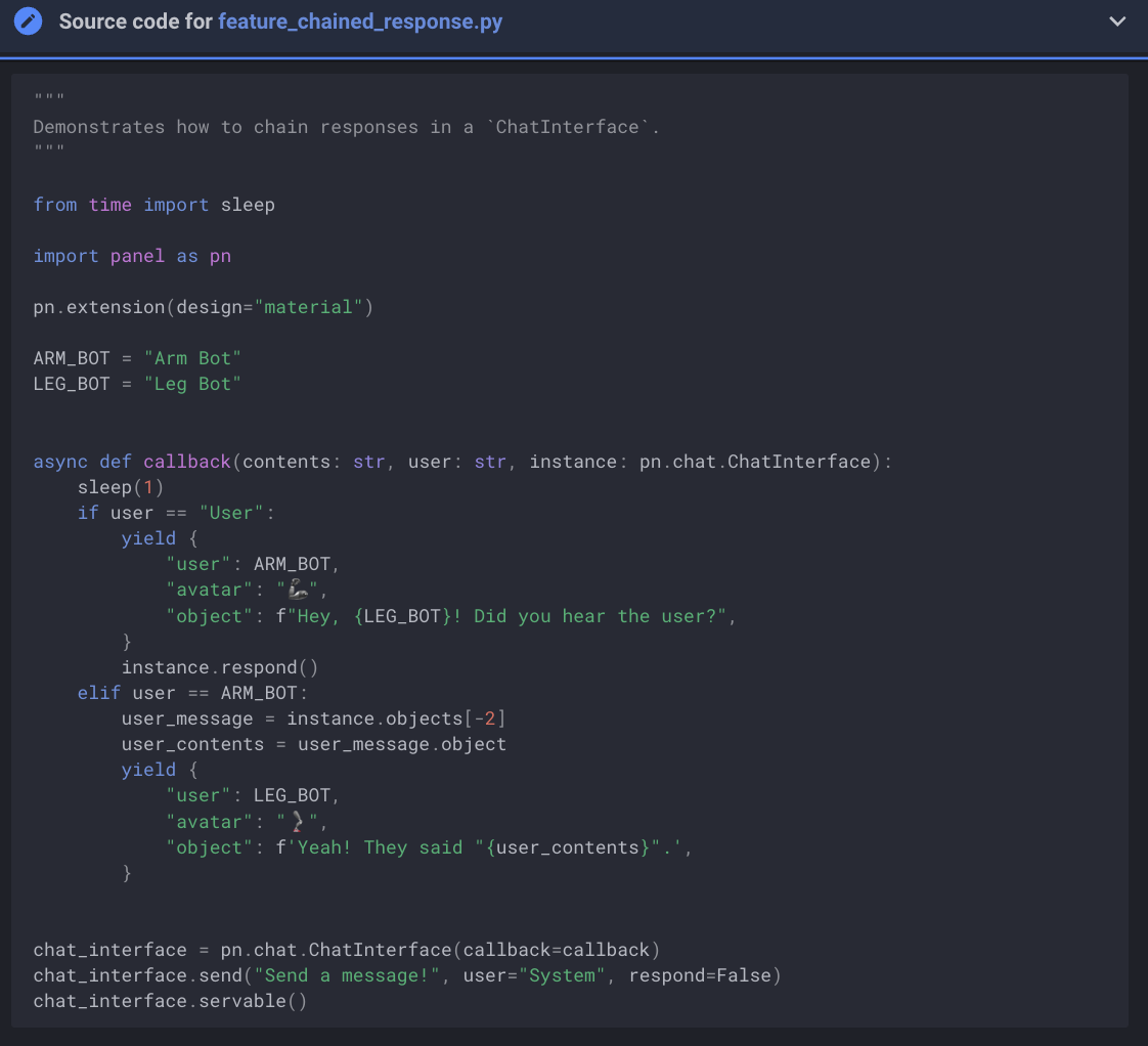 Make it easy to copy source code · Issue #77 · holoviz-topics/panel-chat-examples · GitHub
