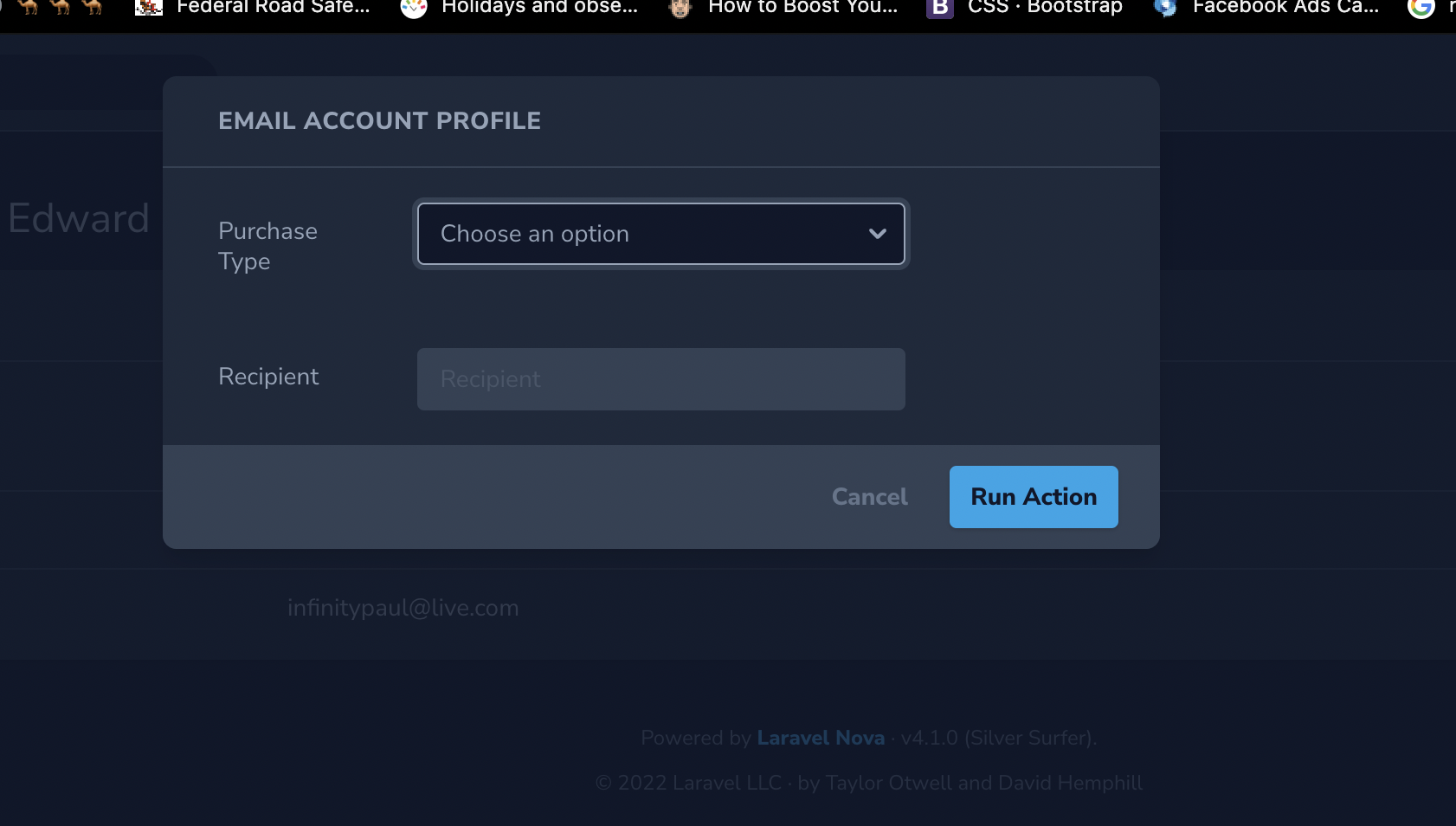 Dependent Fields Not Working On Action Fields · Issue #3959 · laravel/nova-issues · GitHub