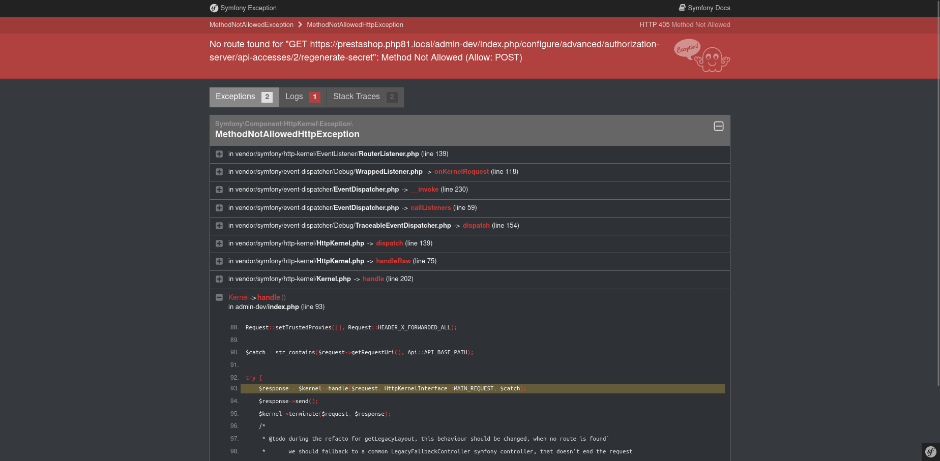 Authorization Server : Error with the "Regenerate client secret" link : No route found · Issue ...