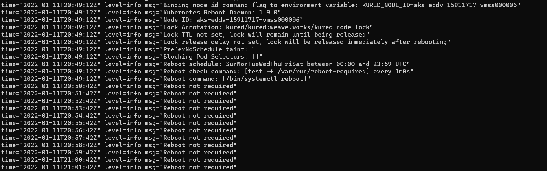 Kured says reboot not required even though there is a reboot-require file present on the ...