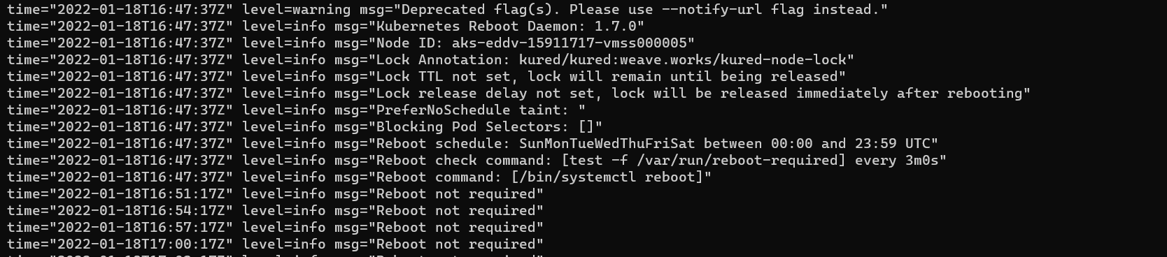 Kured says reboot not required even though there is a reboot-require file present on the ...