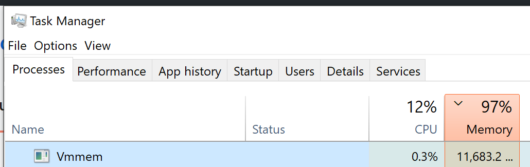 Running Docker containers in WSL 2 uses up all of my memory · Issue #3586 · microsoft/vscode ...