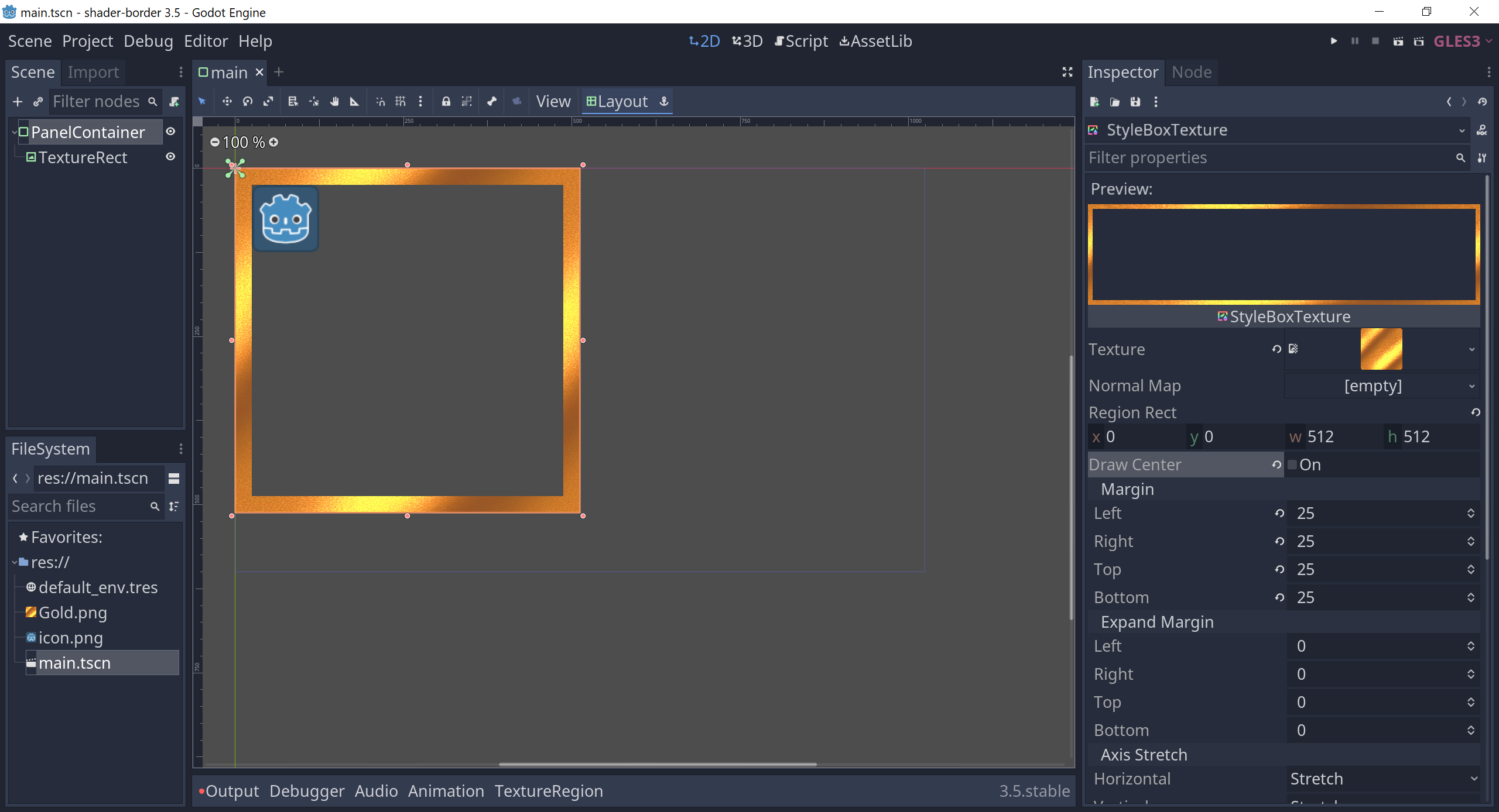draw_center unchecked doesn't work with shaders · Issue #66980 · godotengine/godot · GitHub