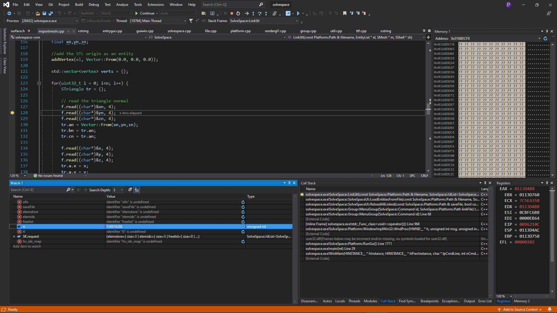 SolveSpace runs out of RAM and swap on linking STL files · Issue #1084 · solvespace/solvespace ...