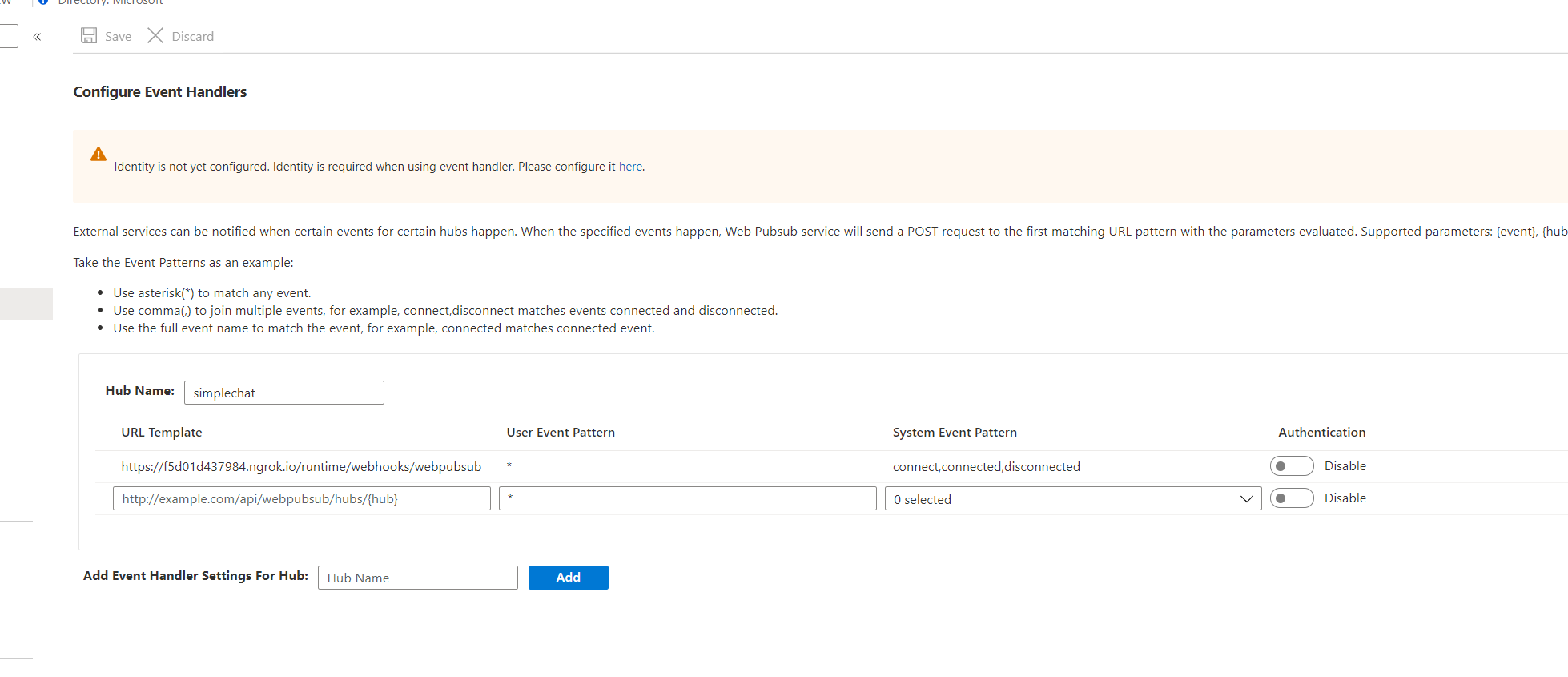 Identity alerts not disappear after switch to disable mode. · Issue #53 · Azure/azure-webpubsub ...