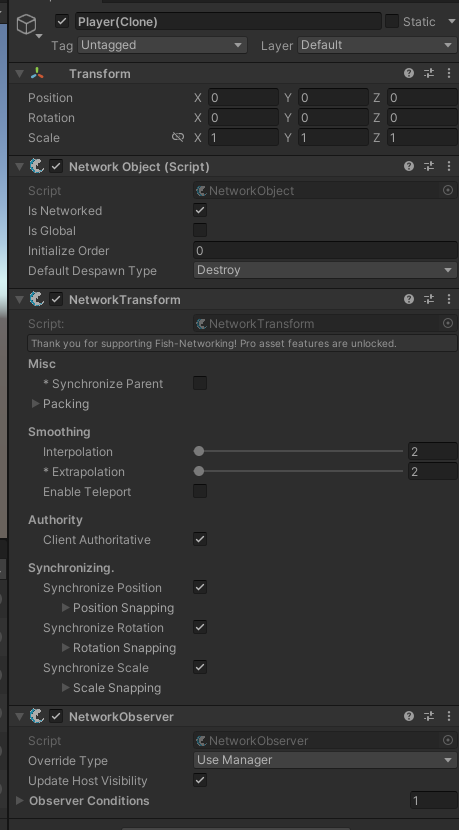 Networked pooled object is missing OnStartClient call · Issue #273 · FirstGearGames/FishNet · GitHub
