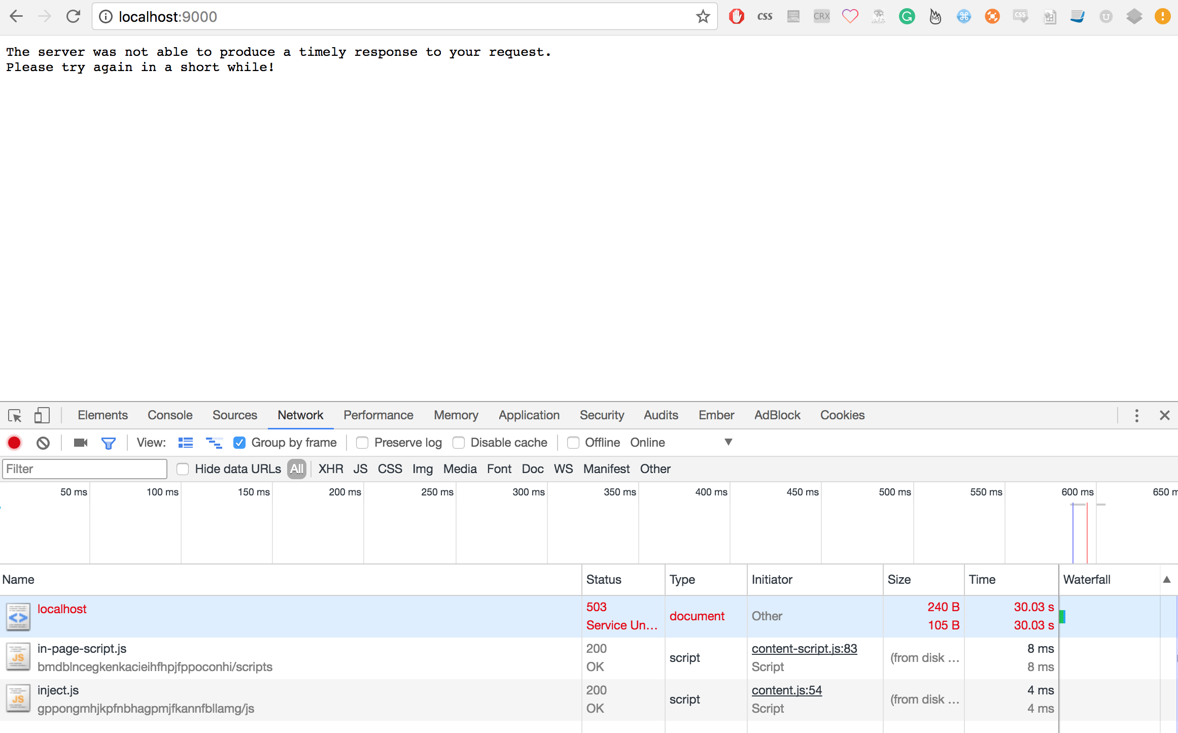 269 The Server Was Not Able To Produce A Timely Response To Your Request Error After 20