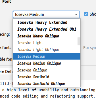Iosevka Extended missing on IntelliJ · Issue #482 · be5invis/Iosevka · GitHub