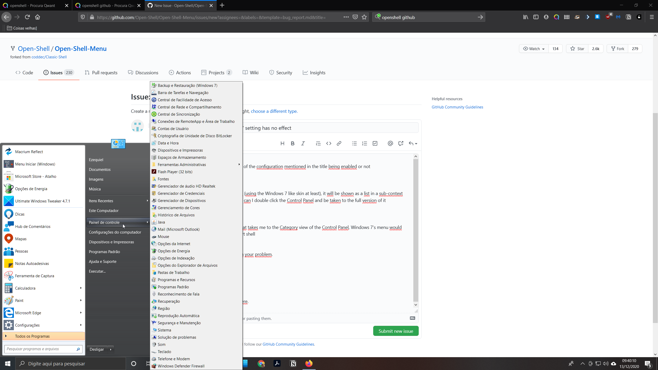 "Use categories view for control panel" setting has no effect · Issue #568 · Open-Shell/Open ...
