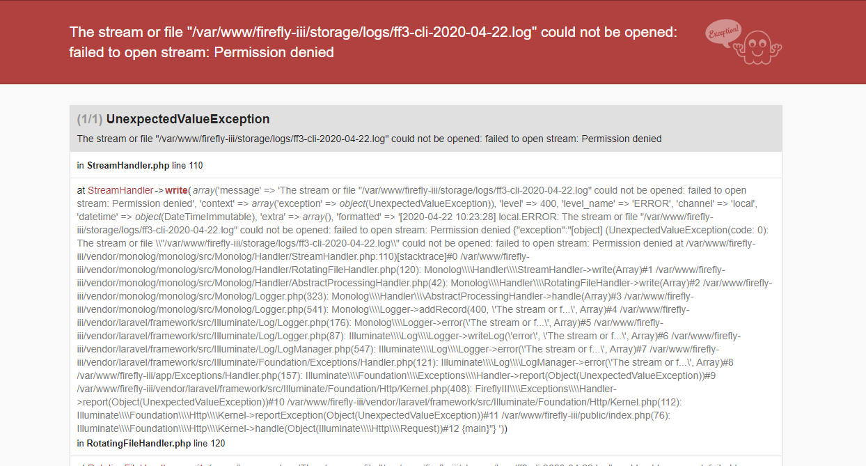 Unable to acces GUI after install (docker) · Issue #3285 · firefly-iii/firefly-iii · GitHub